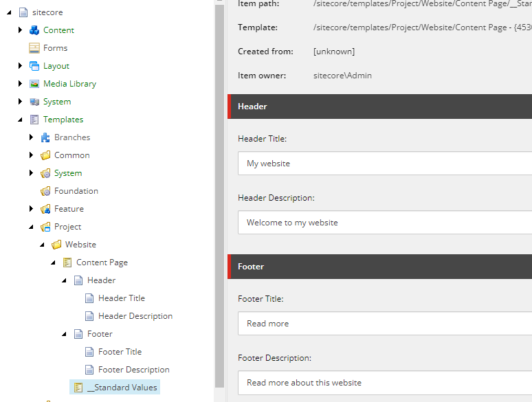 Moving Template Fields With Standard Values In Sitecore Xm C And